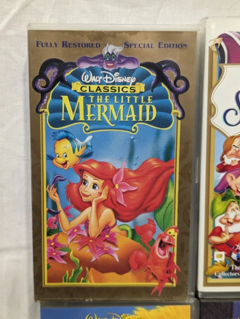 DISNEY VHS BUNDLE Little Mermaid Snow White Robin Hood Lady & The Tramp ...