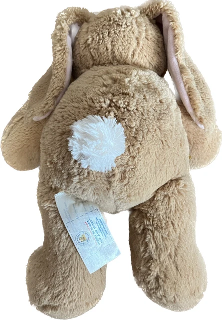 BUILD-A-BEAR BROWN BUNNY Rabbit Pink Ears & Nose White Powder Puff Tail ...