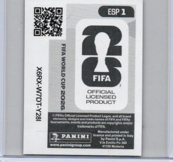 PANINI FIFA WORLD Cup 2026 Spain Team Crest Logo Hologram Soccer ...