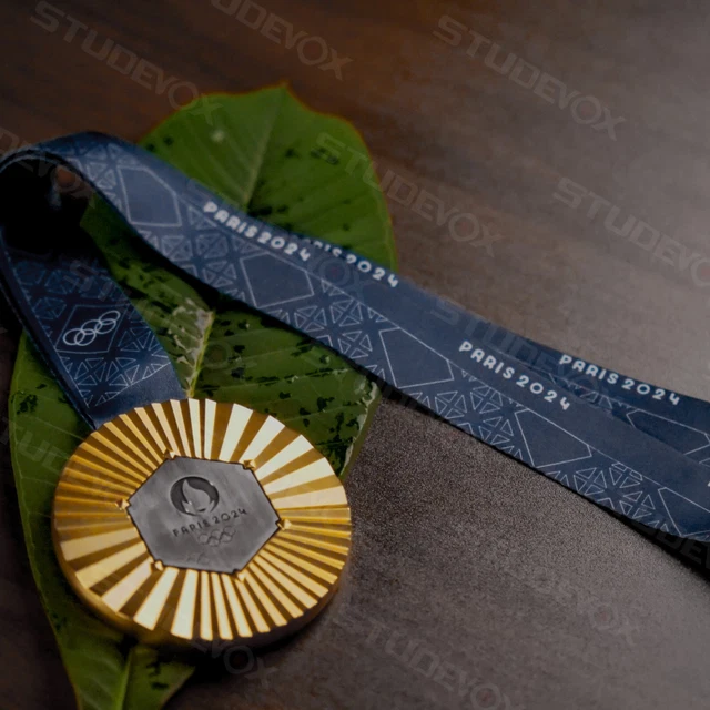 .2024 PARIS OLYMPICS Gold Medal games with Ribbons Exact Replica ...