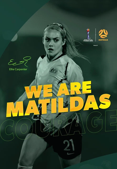 LAMINATED BIG 420MM MATILDAS SOCCER FOOTBALL TEAM POSTER, BARGAIN ...