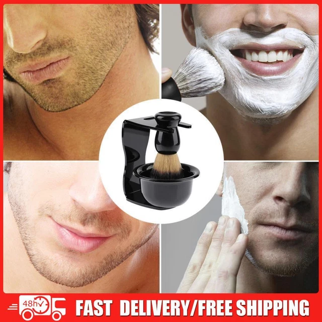 3-IN-1 BEARD SHAVING Brush Pro Face Hair Cleaner Men Shaving Kit for ...