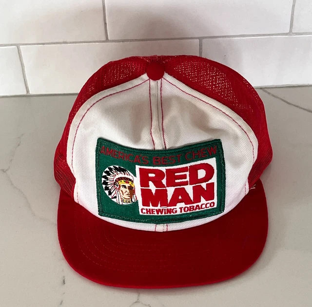 VINTAGE RED MAN Chewing Tobacco Patch Trucker Snapback Cap Hat ...