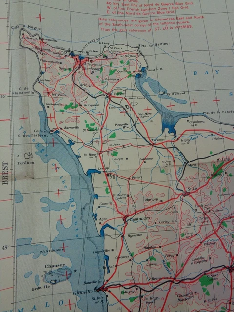 WW2 RAF MAP of NORMANDY - WING COMMANDER (DFC) - OPERATION TONGA ...