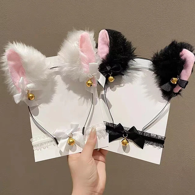 Sexy Cat Ears Headband For Women Girls Lace Bow Necklace Plush Hairband Cosp Yf £430 Picclick Uk