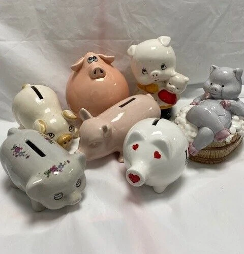 VINTAGE COLLECTION JOB Lot of Piggy Banks Money Boxes Ceramic £19.99 ...