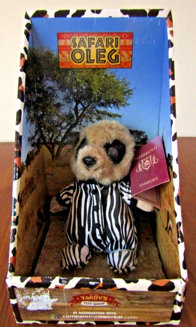 COMPARE THE MEERKAT, "SAFARI OLEG", Soft Toy, new, Boxed Certificate ...