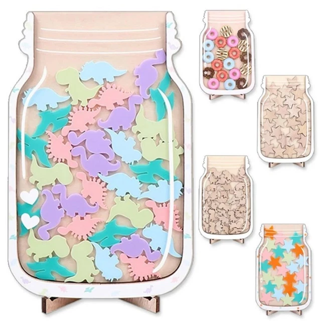 CARTOON KIDS STAR Reward Jars Wooden Classroom Reward Jar With Tokens ...