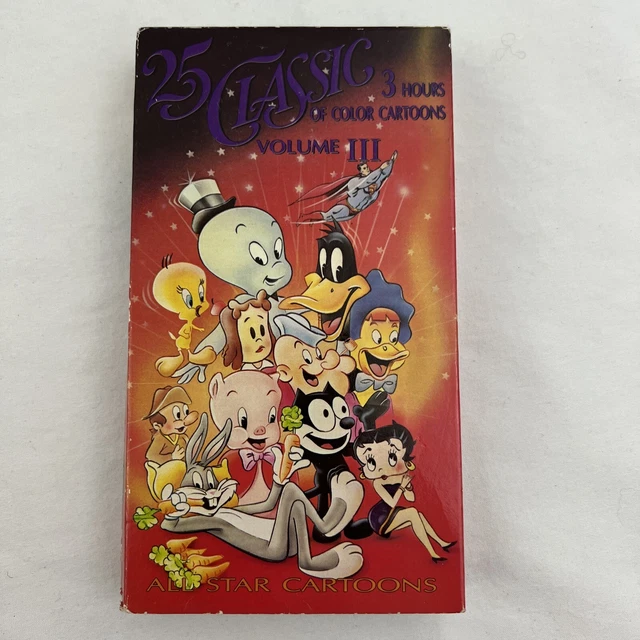 25 CLASSIC ALL Star Cartoons Volume III VHS Looney Tunes Popeye Little ...