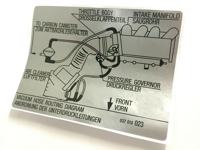 MK2 GOLF GTI 16v Hose Routing Diagram Sticker Decal 037010022N, Vw EUR ...