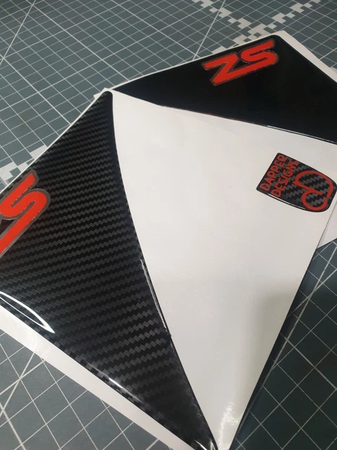 FORD FIESTA ZS mk7.5 gel dome wing stickers - Carbon with Red and ...