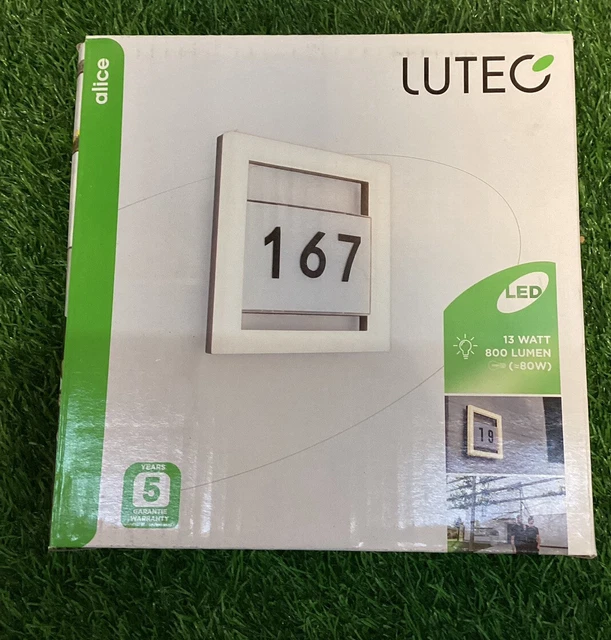 LUTEC LED AUSSENWANDLEUCHTE Alice Hausnummernleuchte Anthrazit IP44 EEK ...
