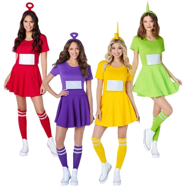 WOMEN TELETUBBIES COSPLAY Costume Set Po Tinky Winky Dipsy Laa-Laa ...