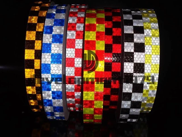 SQUARE SAFETY REFLECTIVE Self adhesive Hazard Caution Warning Tape ...