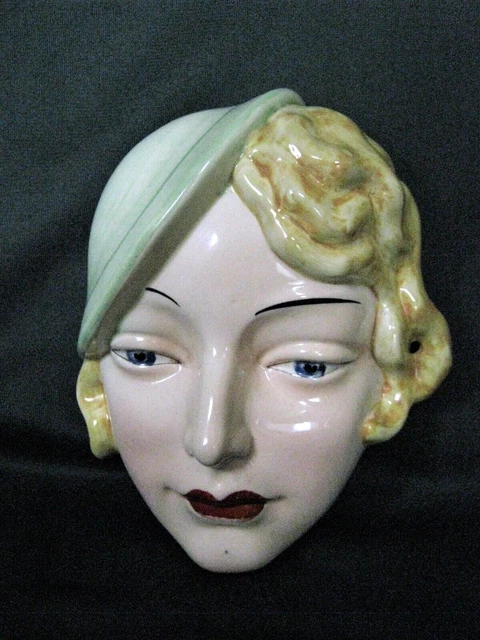 BESWICK 1930'S ART Deco Lady Wall Face Mask Plaque Model No. 197 £195. ...