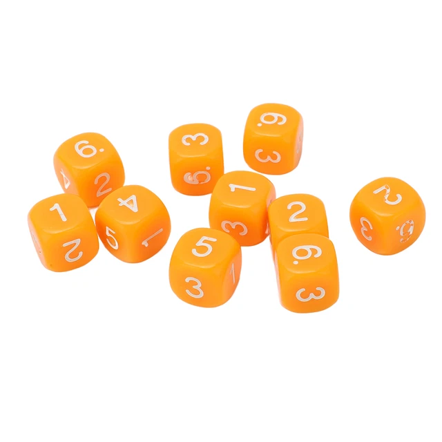 20PCS 6 FACES Dés Numérotés Coins Ronds En Plastique Jeu De Société Te ...