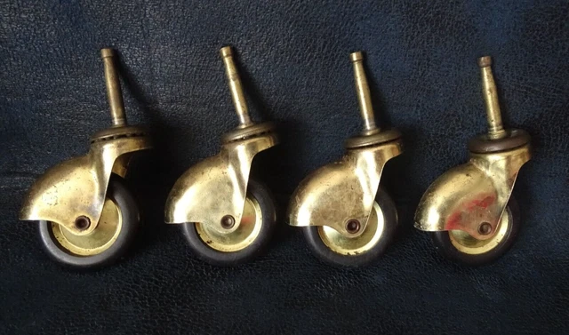 X4 ANCIENNE ROULETTE design métal doré meuble Desserte rétro vintage ...