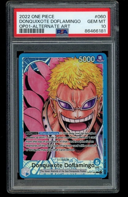 ONE PIECE DONQUIXOTE Doflamingo Leader OP01-060 Parallel Rare PSA 10 ...