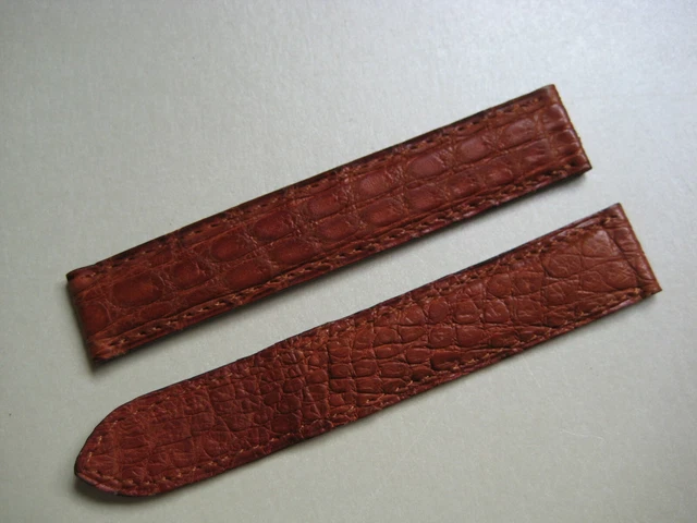 GENUINE CARTIER TANK WATCH STRAP BAND BROWN MAT ALLIGATOR LEATHER 16 x ...
