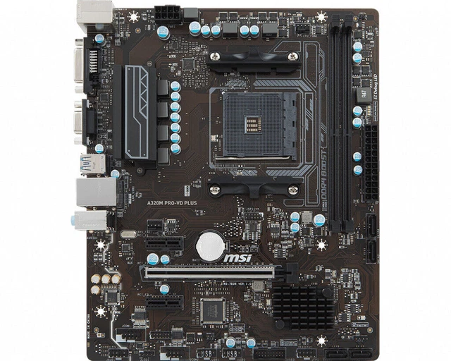 MSI A320M PRO-VD PLUS Motherboard AMD A320 Socket AM4 DDR4 M-ATX VGA ...