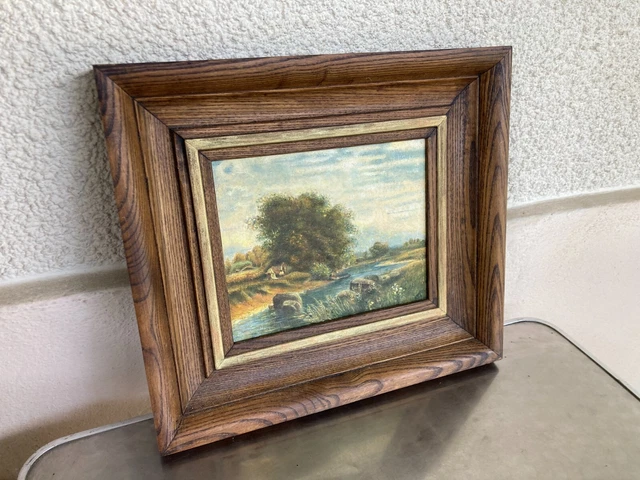 ANCIEN TABLEAU PAYSAGE Huile Sur Toile Pologne Wasiliew Artiste Rzeka ...