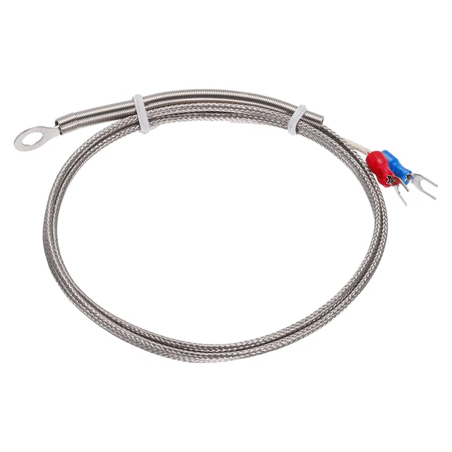 K TYPE THERMOCOUPLE Temperature Sensor PT100 6mm Ring 3.3ft Wire 0 to ...