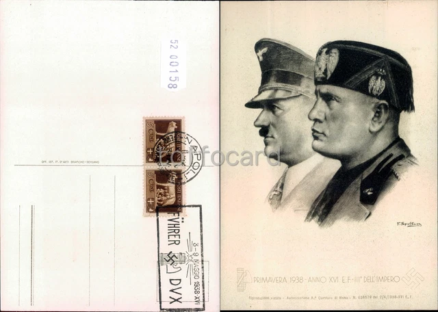 PROPAGANDA WW2-PRIMAVERA 1938-DUCE Mussolini Hitler-B52-158 EUR 45,00 ...