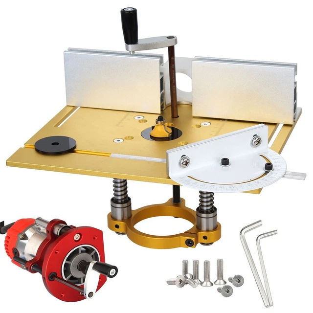 ALUMINUM ROUTER TABLE Insert Plate Lift Base For Woodworking Table Saw ...