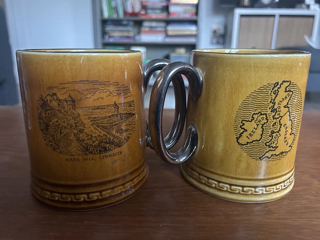 VINTAGE BRITANNIA DESIGNS ‘Devon’ & Essex Map Tankards Dartmouth ...