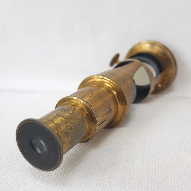 ANTIQUE VICTORIAN BRASS Drum Microscope Field Student Vintage Compound ...
