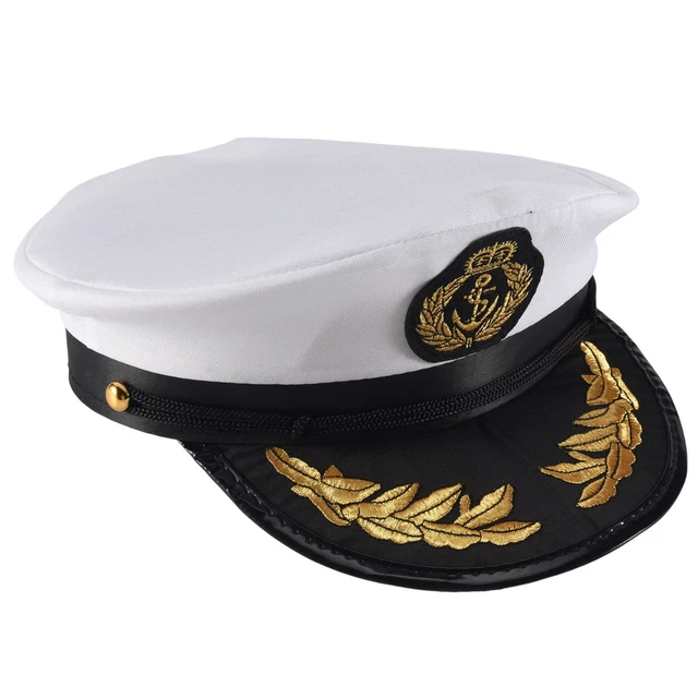 ADULT YACHT BOAT Captain Hat Navy Ship Sailor Costume Fancy Dress6926 £ ...