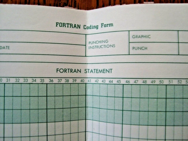VINTAGE IBM FORTRAN CODING FORM COMPUTER PAPER PROGRAMMER SHEET MID ...