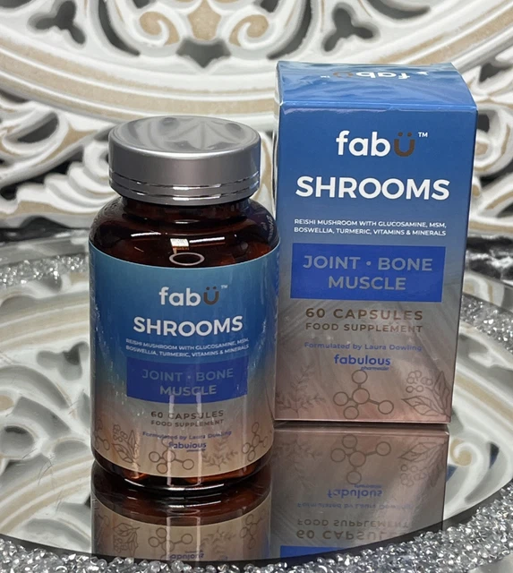 FABU SHROOMS JOINT BONE MUSCLE 60 Capsules Food Supplement Reishi ...