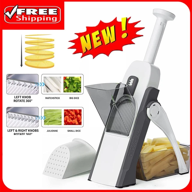 SAFE MANDOLINE VEGETABLE Slicer Adjustable Vegetable Chopper Mandolin ...