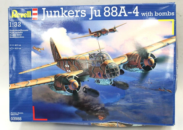 REVELL JUNKERS JU88A-4 with Payload 1/32 Model Aeroplane Kit 03988 NEW ...