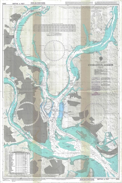 AMIRAUTÉ 2809 CHARLESTON Port US East Coast Sud Carolina Marine Carte ...
