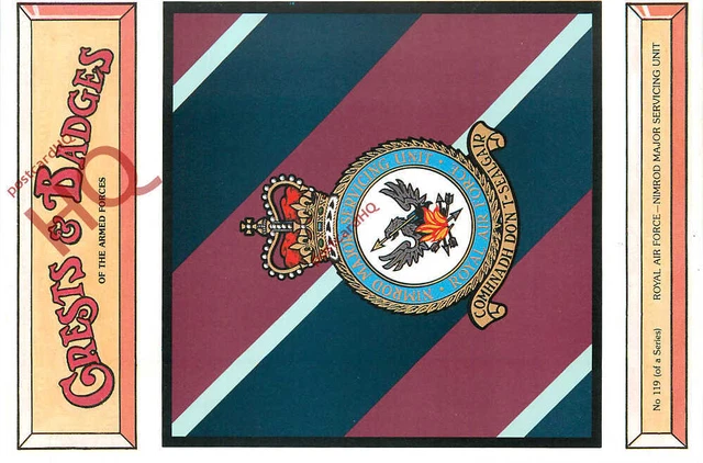 POSTCARD_ CRESTS & BADGES, RAF ROYAL AIR FORCE, NIMROD MAJOR SERVICING ...