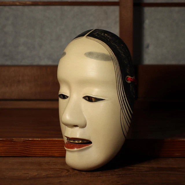 JAPANESE WOODEN NOH Mask Deigan Noh Mask koomote fukai shakumi MSK444 £ ...