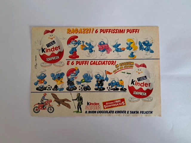 ADVERTISING PUB VINTAGE Publicite Ancienne Advert Kinder Ferrero Puffi ... ADVERTISING PUB VINTAGE Publicite Ancienne Advert Kinder Ferrero Puffi ...