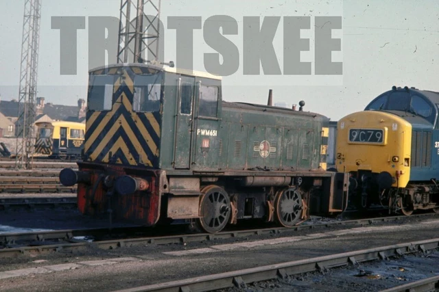 35MM SLIDE BR British Rail Diesel Loco Class 97/6 PWM651 Cardiff 1975 ...