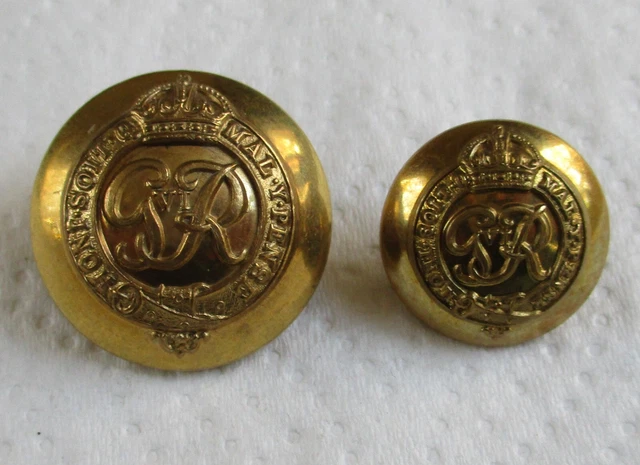 2X WW2 BRITISH Army:"COLONEL'S BRASS BUTTONS" (25mm-19mm, Staff Officer ...