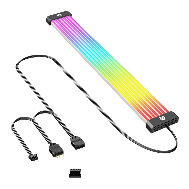 ARGB LED LIGHT Strip Bar 5V 3PIN ARGB Sync for 8Pin/16Pin GPU (Black ...