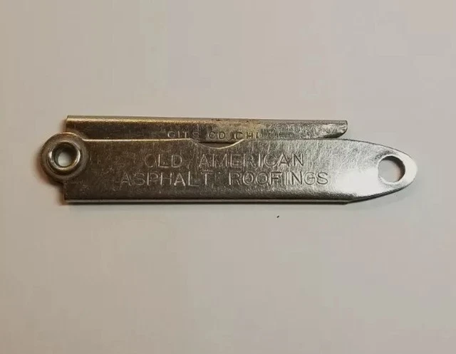 VINTAGE ADVERTISING Old American Asphalt Shingles Roofing Knife Blade ...