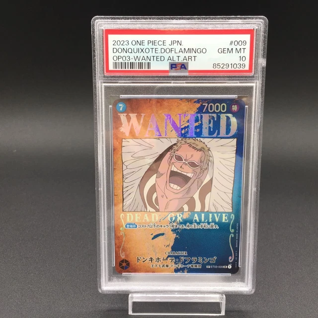 CARTE UNE PIÈCE japonaise PSA10 Donquichotte Doflamingo SP ST03-009 SR WANTED EUR 67,31 ...
