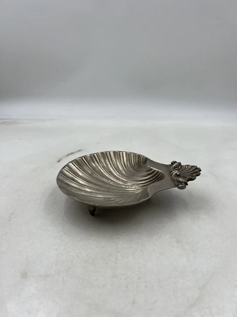 VINTAGE BELL MARK Sheffield Shell Dish Silver Plate Footed Tray England ...