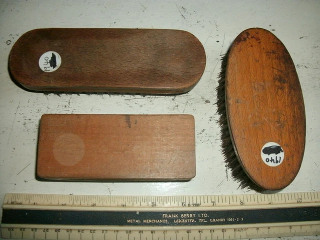 WW2 BRITISH ARMY boot brushes x 2 and hair brush all date 1 940 ...