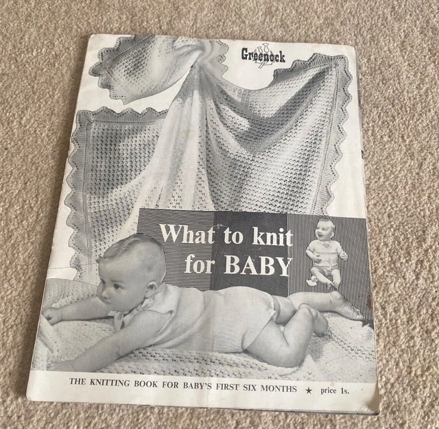 ORIGINAL VINTAGE 1950S/60S Greenock knitting book for baby to 6m- 12 ...