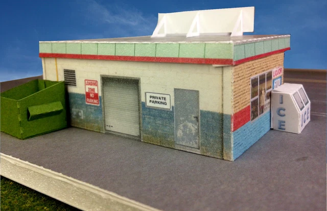N SCALE BUILDING - "Kwik-Mart" Small Store Cardstock Paper Kit Pre-Cut ...