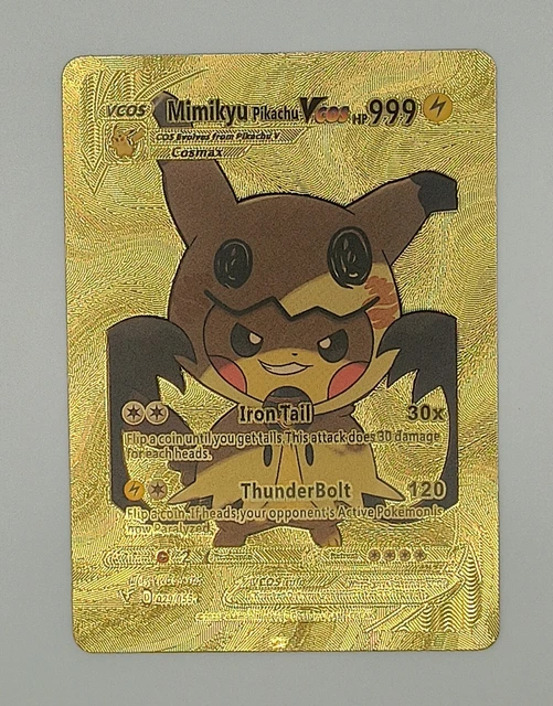 PIKACHU POKEMON MIMIKYU Pika Carte Card Holo Prism Flash Foil Manga ...