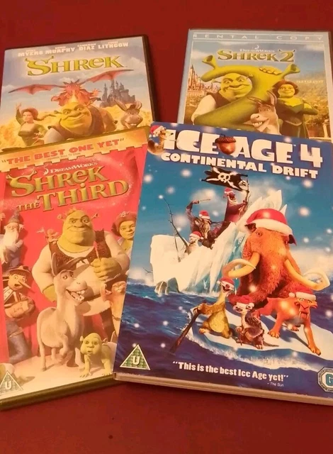 4 DVDS: SHREK 1, 2 & The Third + Ice age 4 £4.00 - PicClick UK